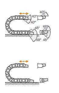In mounting brackets of energy chains, what does “locking” or “pivoting ...